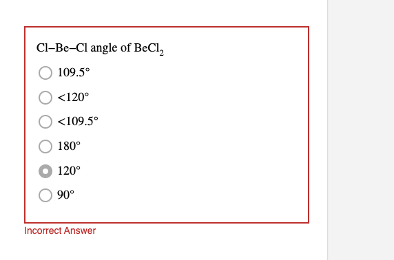 Solved Cl-Be-Cl ﻿angle | Chegg.com