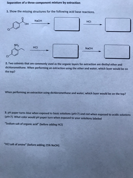 Solved Separation of a three-component mixture by extraction | Chegg.com
