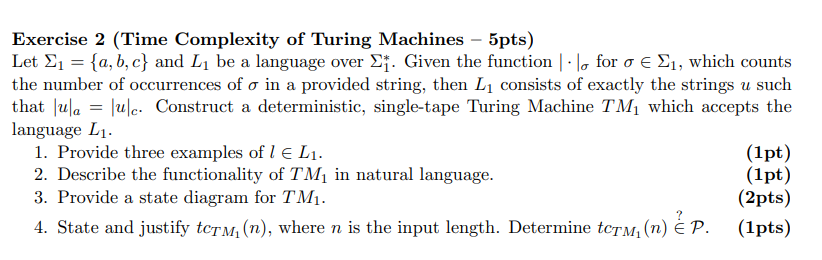 Exercise 2 Time Complexity Of Turing Machines 