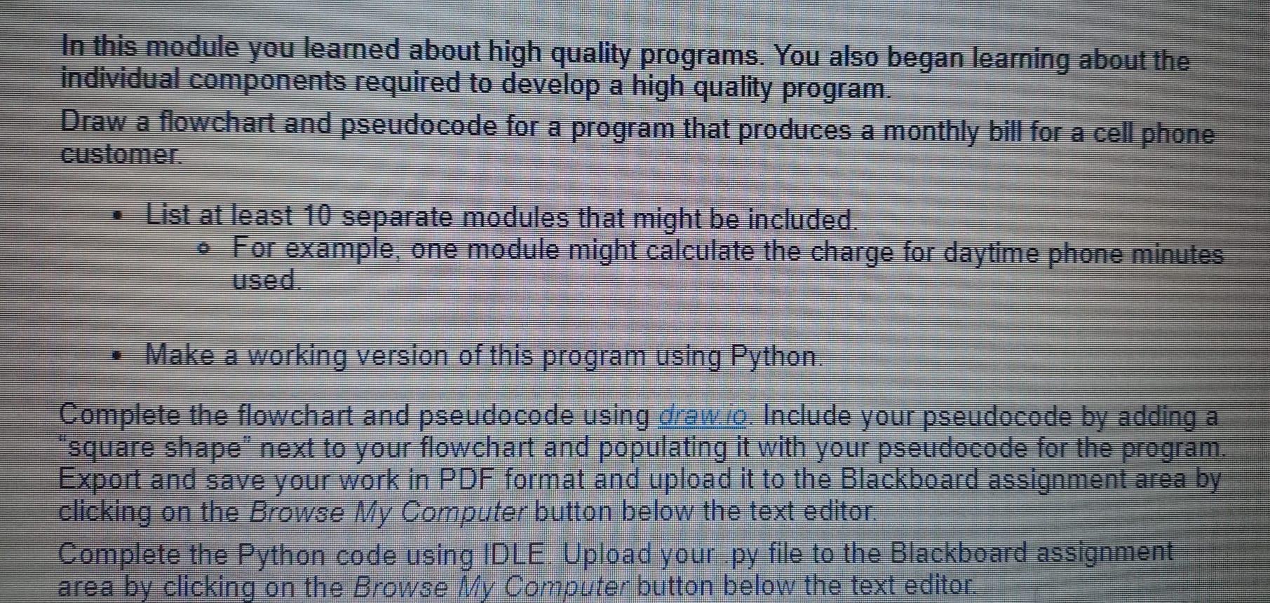 Solved In this module you learned about high quality | Chegg.com