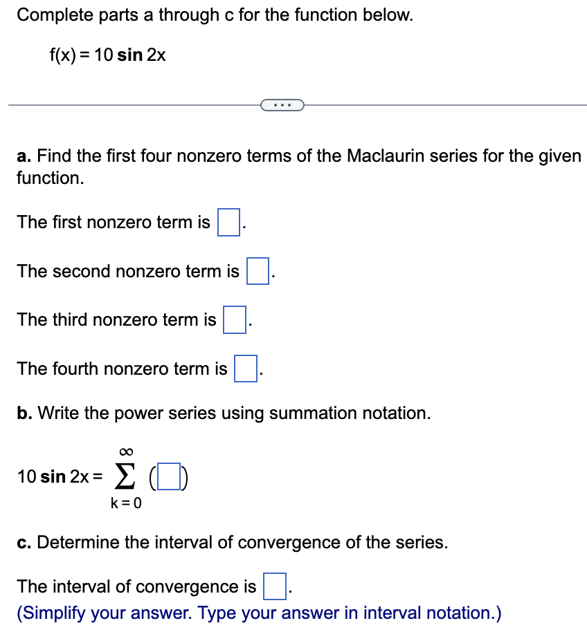 Solved Complete parts a through c ﻿for the function | Chegg.com