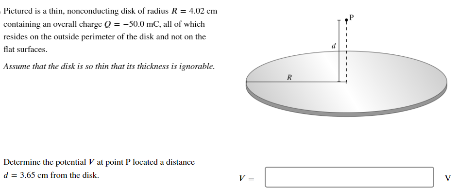 Solved Pictured is a thin, nonconducting disk of radius | Chegg.com