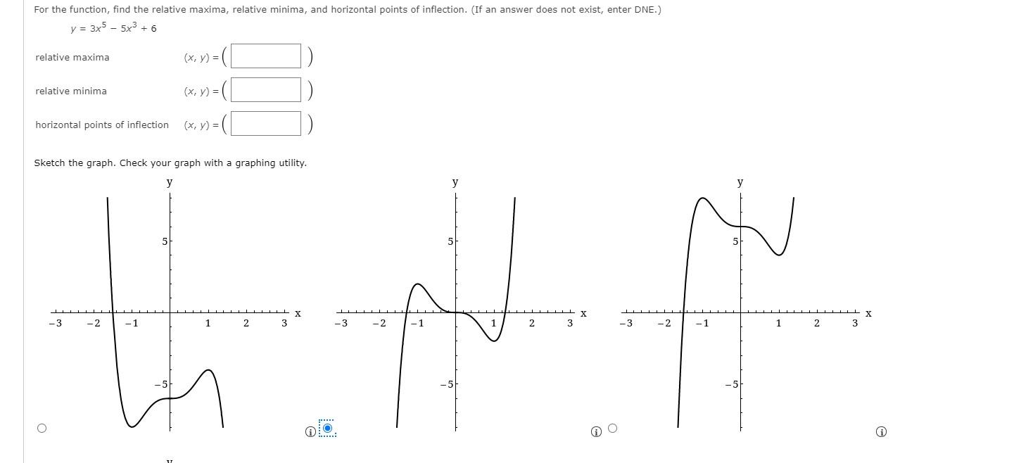 Solved For the function, find the relative maxima, relative | Chegg.com