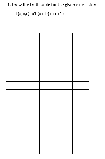 Solved Draw the truth table for the given | Chegg.com
