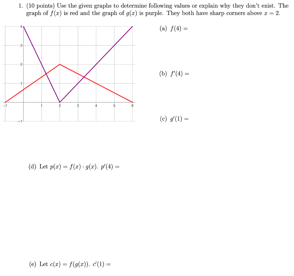 Solved 1. (10 points) Use the given graphs to determine | Chegg.com Solved 1. (10 points) Use the given graphs to determine | Chegg.com