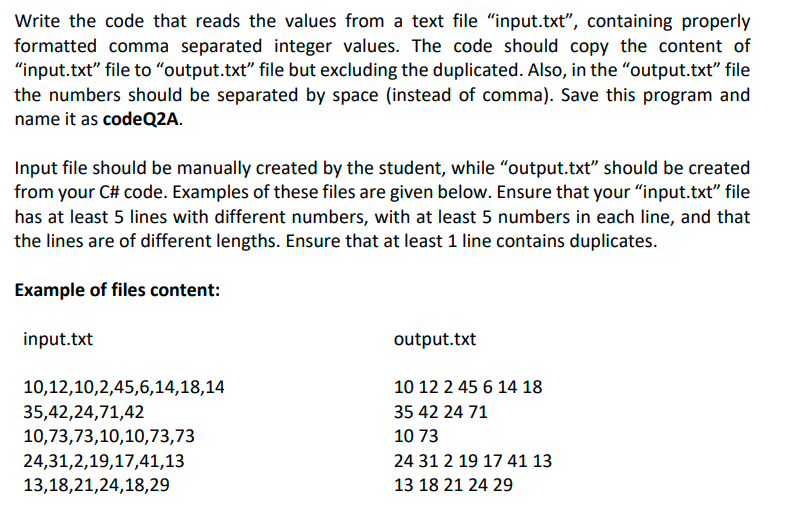 Solved Write the code that reads the values from a text file | Chegg.com