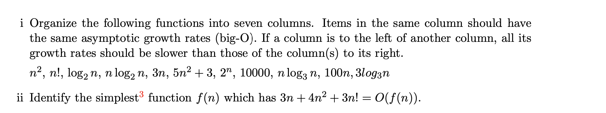 Solved i Organize the following functions into seven | Chegg.com