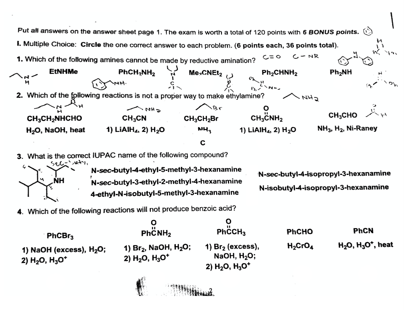 Solved Put all answers on the answer sheet page 1. The exam | Chegg.com