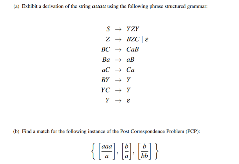 Solved (a) Exhibit a derivation of the string aaad using the | Chegg.com