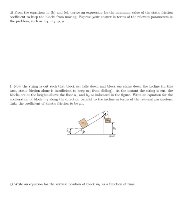 Solved 2. A block of mass m hangs from a string that runs | Chegg.com