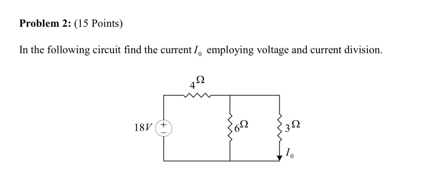 Solved In the following circuit find the current I0 | Chegg.com