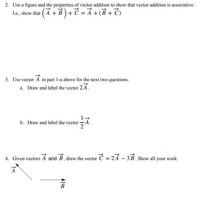 Solved 2. Use a figure and the properties of vector addition | Chegg.com