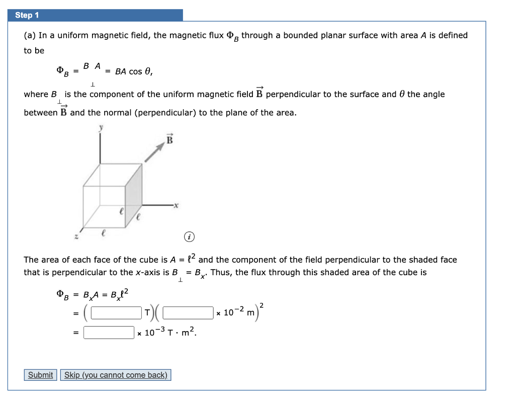 Step 1 (a) In a uniform magnetic field, the magnetic | Chegg.com
