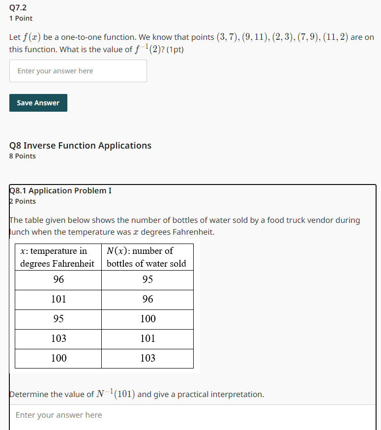 Solved Let f(x) be a one-to-one function. We know that | Chegg.com
