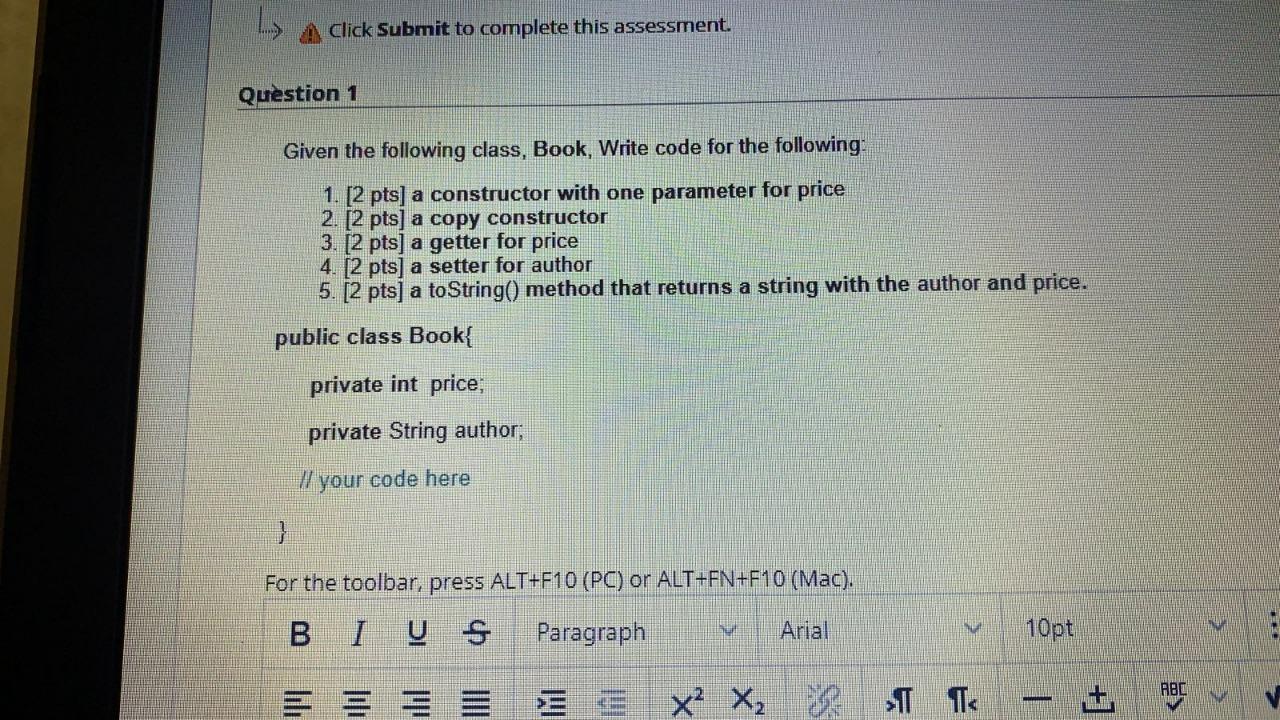 Solved Click Submit to complete this assessment. Question 1 | Chegg.com