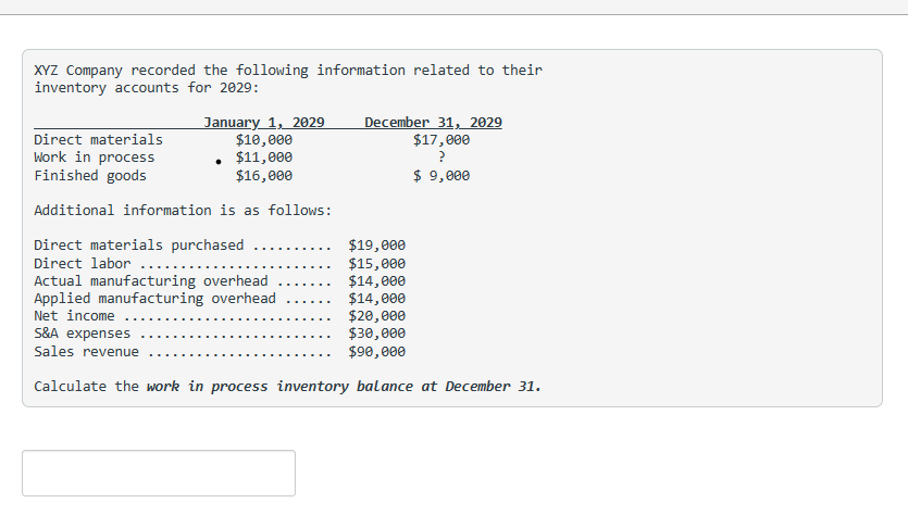 Solved XYZ Company recorded the following information | Chegg.com Solved XYZ Company recorded the following information | Chegg.com