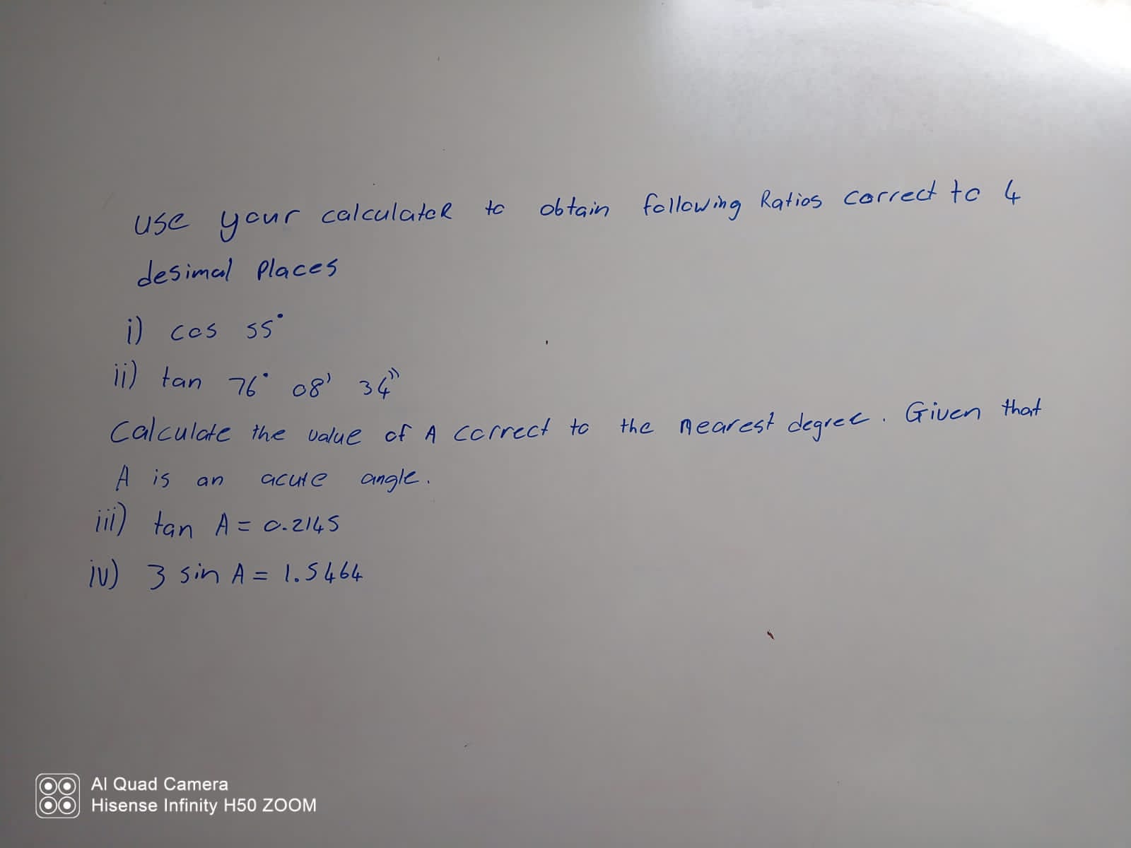 Solved use your calculater to obtain following Ratios | Chegg.com