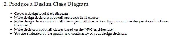 Solved 2. Produce a Design Class Diagram Create a design | Chegg.com