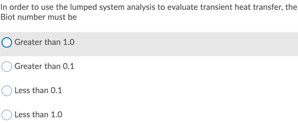 Solved In order to use the lumped system analysis to | Chegg.com