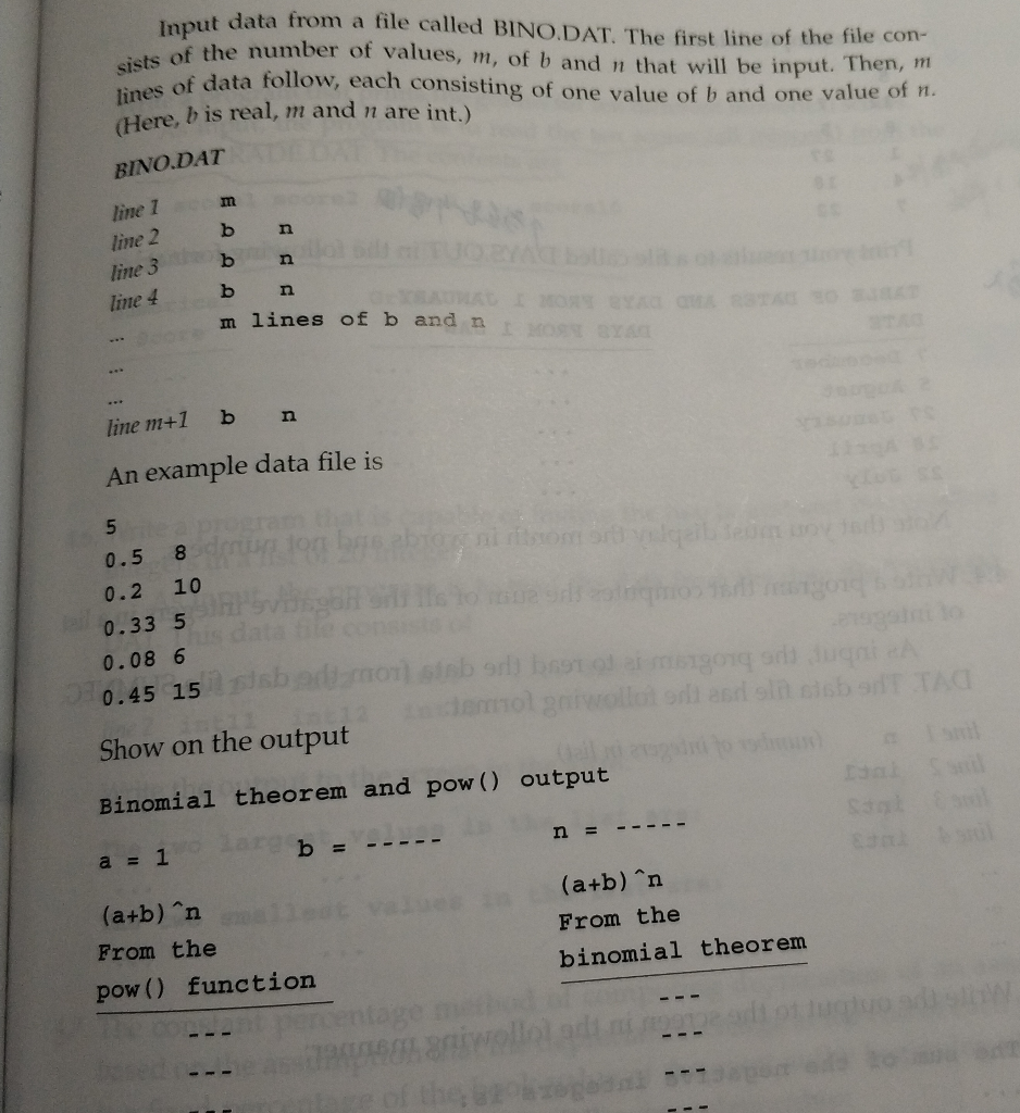 Solved 4.2. The binomial theorem can be written as 4.3. W A | Chegg.com
