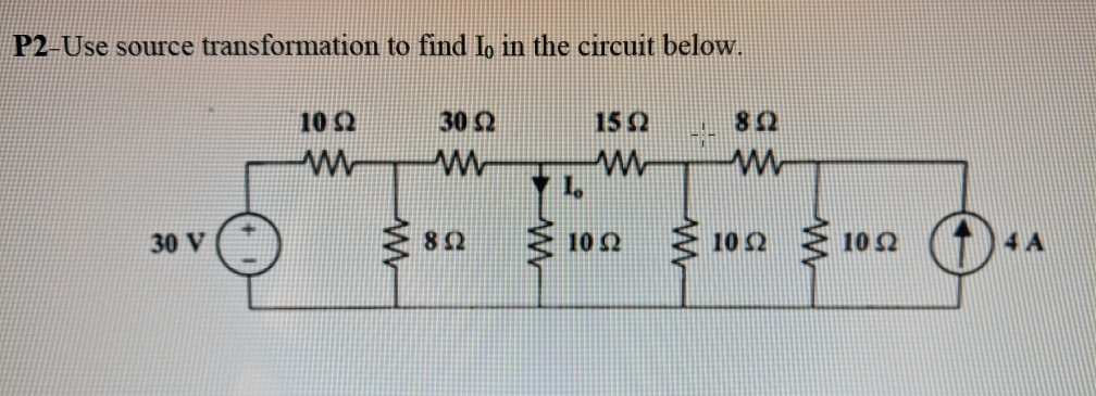 Solved P2-Use source transformation to find Io in the | Chegg.com