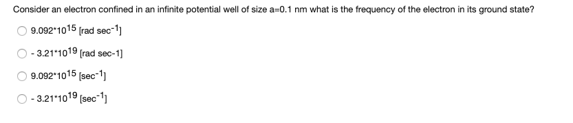 Solved Consider An Electron Confined In An Infinite