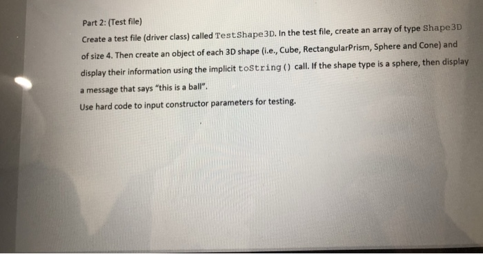Solved CpE201: Java Programming Course Interface/Inheritance | Chegg.com