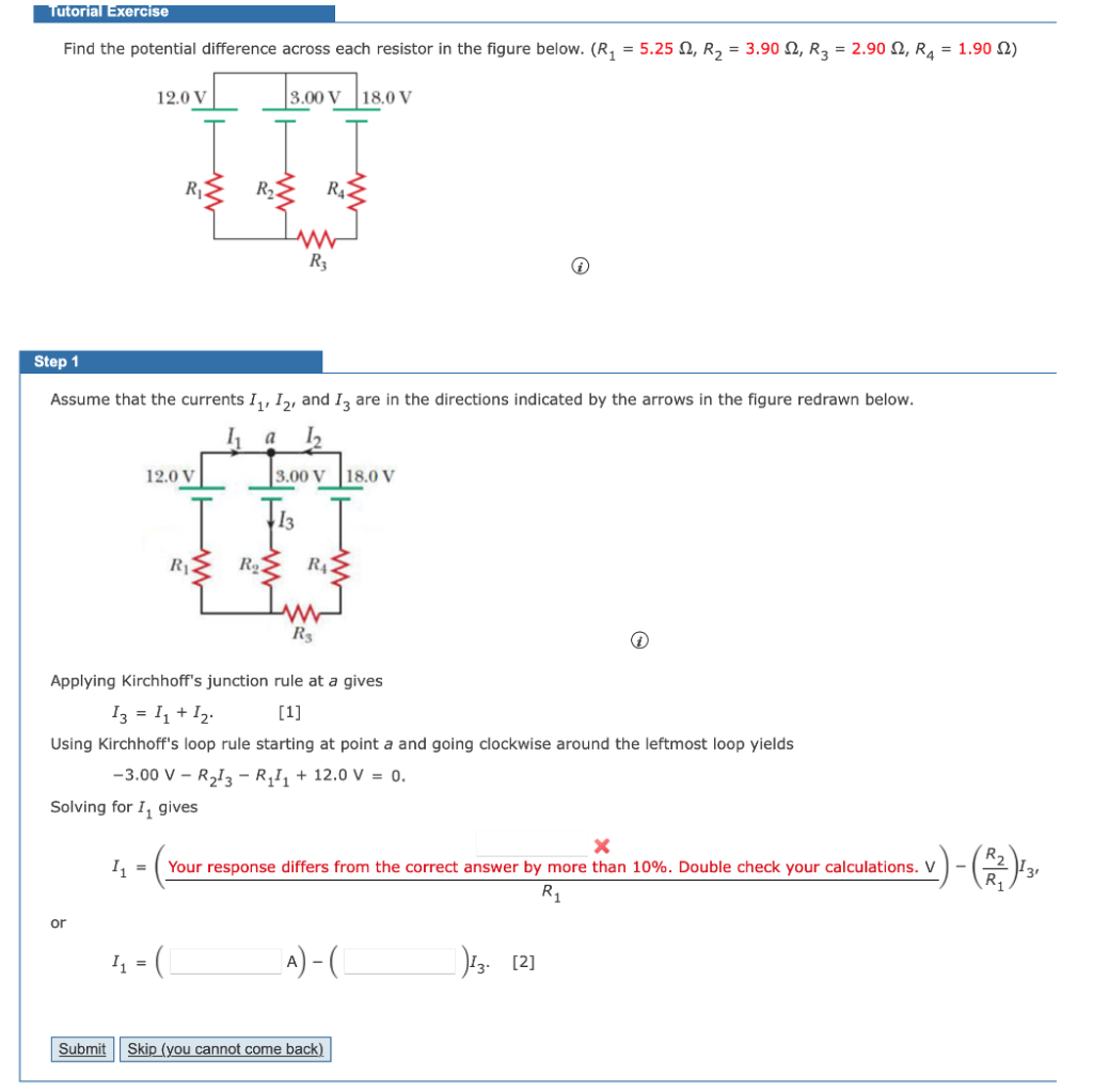 Solved Tutorial Exercise Find the potential difference | Chegg.com