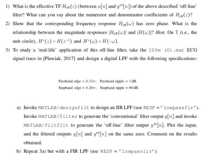 Recursive digital filters cannot generate linear | Chegg.com