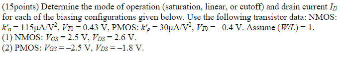 Solved 15points Determine The Mode Of Operation