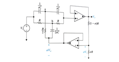 Design an active unity-gain bandreject filter with | Chegg.com