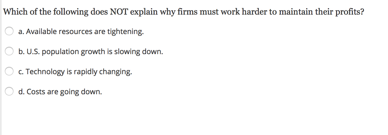 Solved Which of the following does NOT explain why firms | Chegg.com