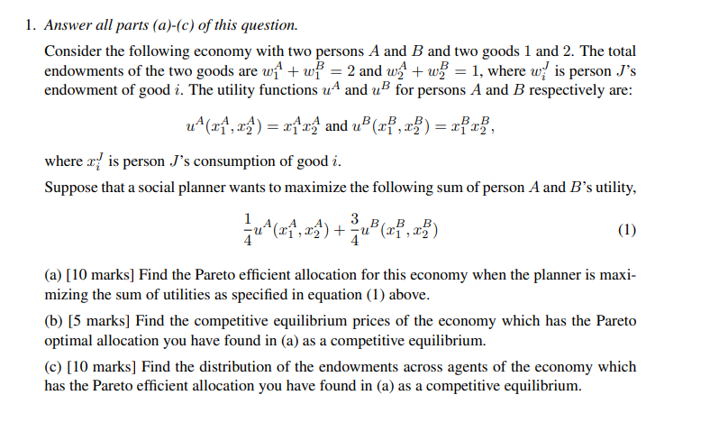 Solved 1. Answer all parts (a)-(c) of this question. | Chegg.com