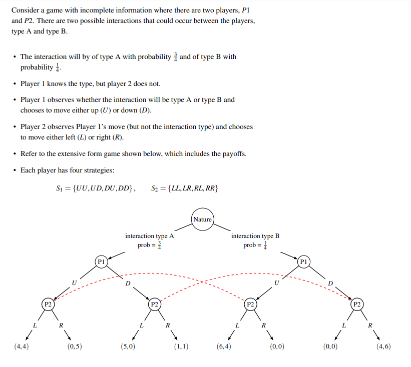 Solved GAME THEORY: Consider a game with incomplete | Chegg.com