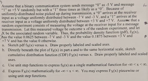 Solved Assume that a binary communication system sends | Chegg.com