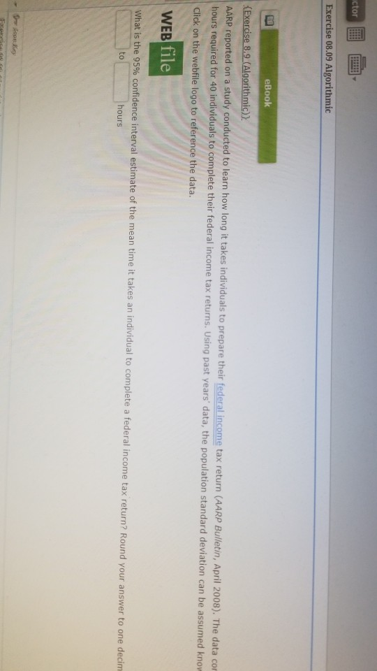 Solved Exercise 08.09 Algorithmic eBook e tax return (AARP | Chegg.com