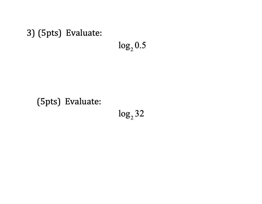 Solved 3) (5pts) Evaluate: | Chegg.com