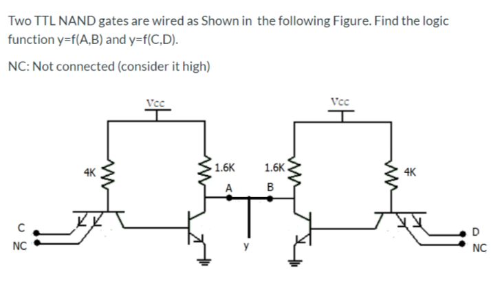 Solved Two TTL NAND gates are wired as shown in the | Chegg.com