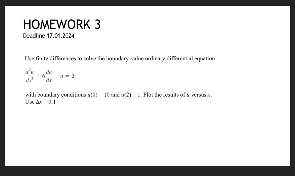 Solved dUse finite differences to solve the boundary-value | Chegg.com
