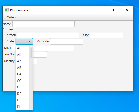How to fix my code so that the GUI looks like in the | Chegg.com