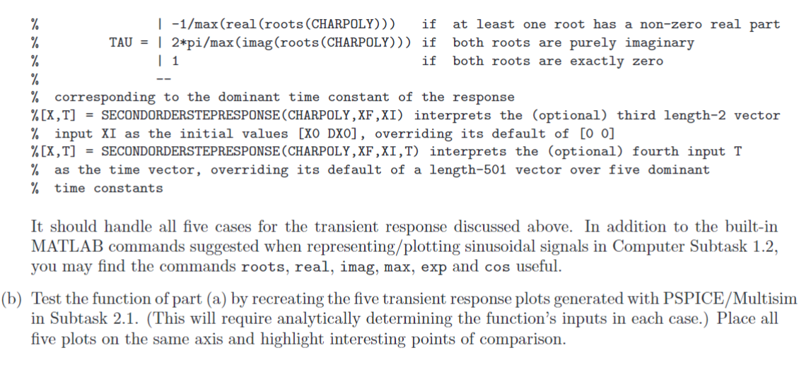Solved Subtask 2.2 (Representing/Graphing Second-Order Step | Chegg.com
