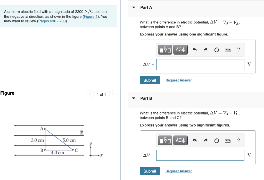 Solved Part A A uniform electric field with a magnitude of | Chegg.com