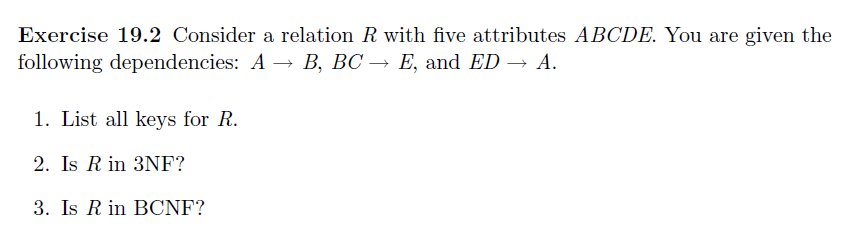 Solved Exercise 192 Consider A Relation R With Five
