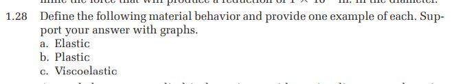 Solved 1.28 Define the following material behavior and | Chegg.com
