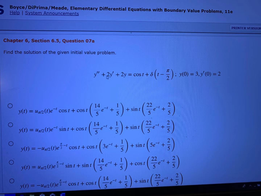 Solved Boyce/DiPrima/Meade, Elementary Differential | Chegg.com