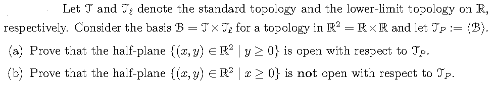 Solved Let T and Te denote the standard topology and the | Chegg.com