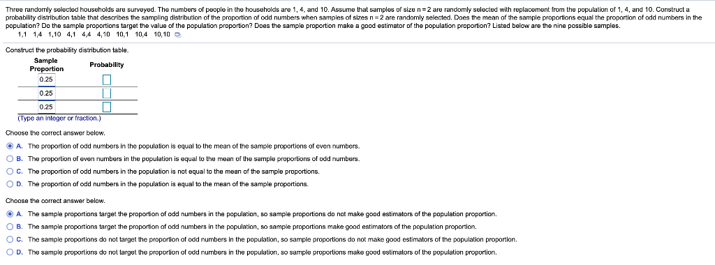 Solved Under "sample proportion" there are three boxes all | Chegg.com