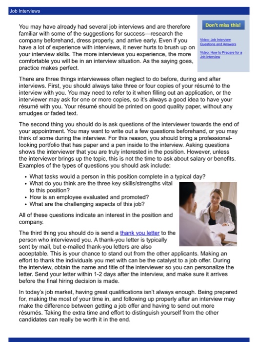 Solved What are 2 interview questions a potential employer | Chegg.com