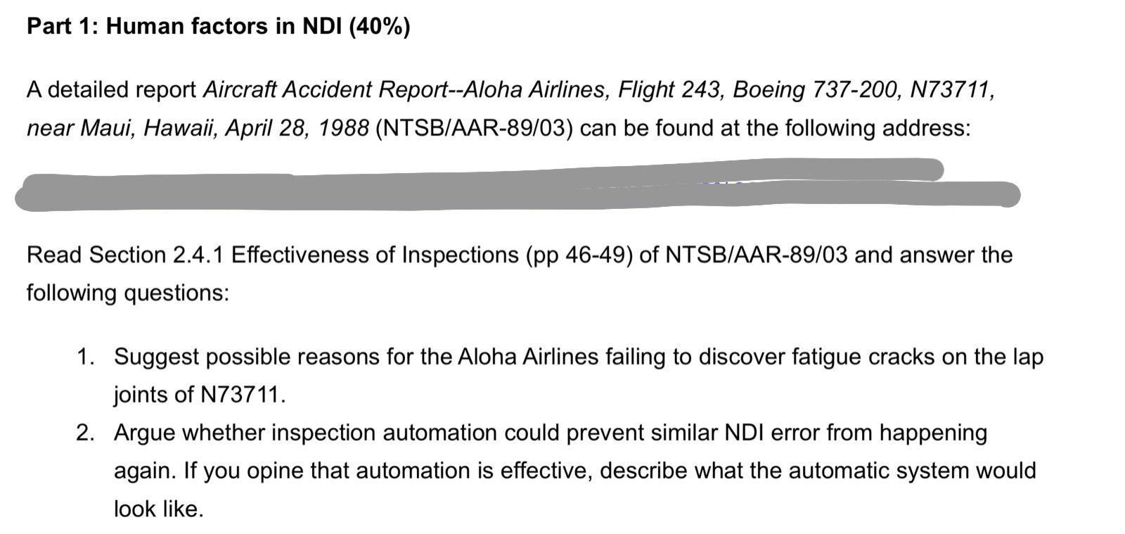 Aloha Airlines Flight 243 Ntsb Report