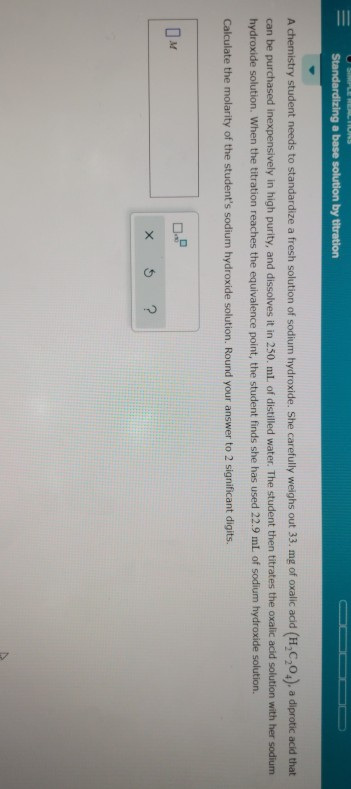 Solved Standardizing a base solution by titration A | Chegg.com Solved Standardizing a base solution by titration A | Chegg.com